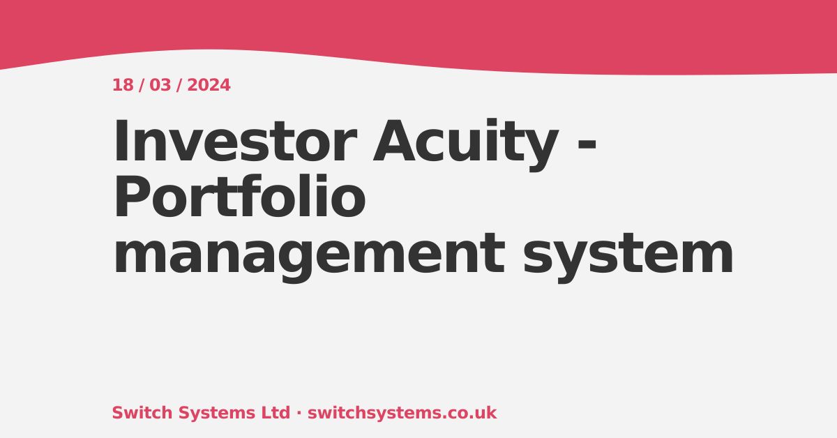 Investor Acuity - Portfolio management system